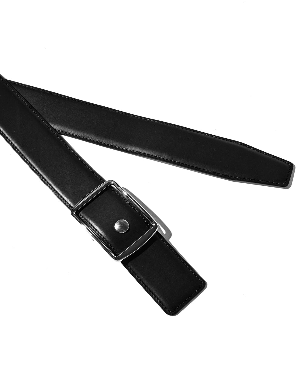 HOLELESS ESSENTIAL LEATHER BELT (BLACK)