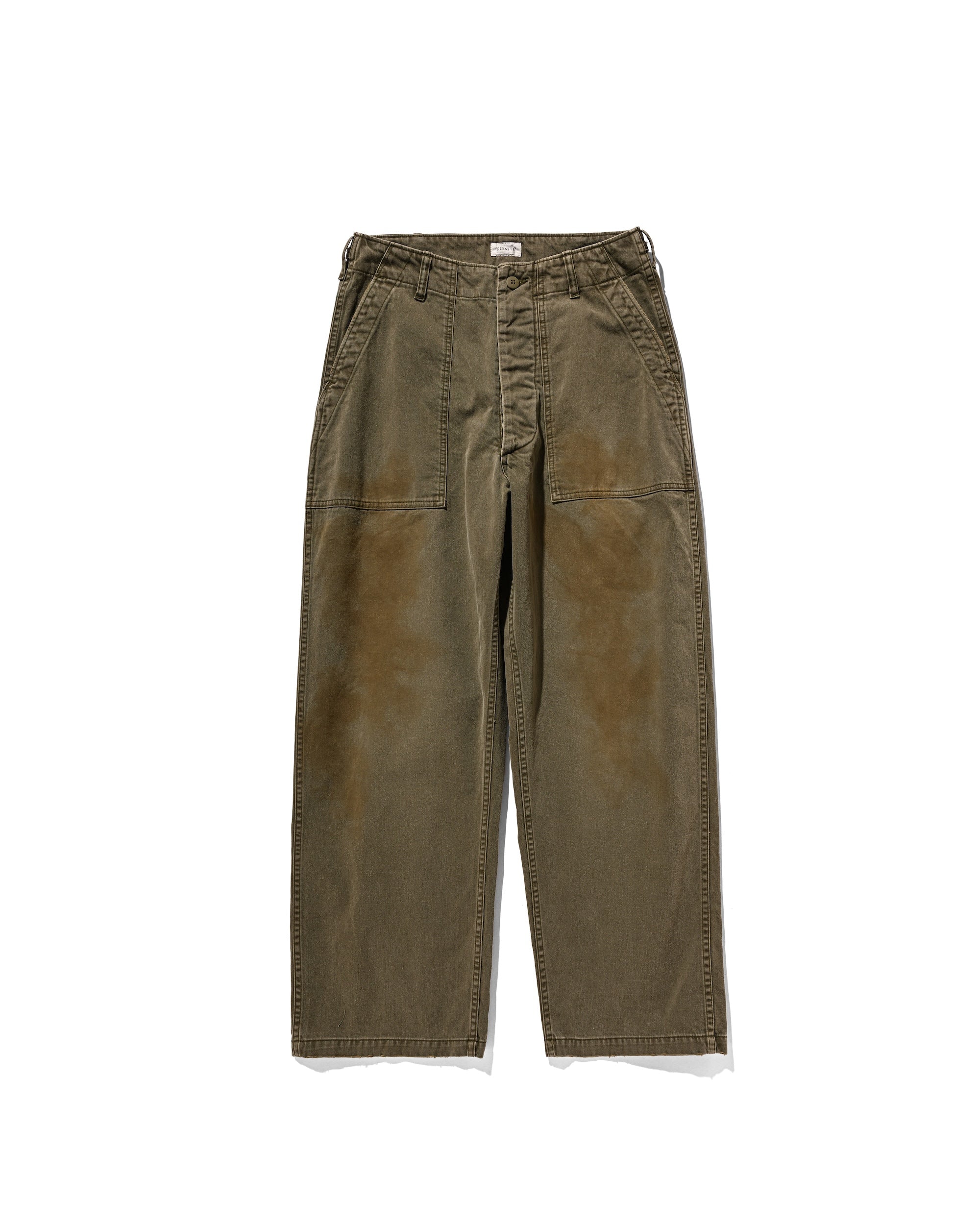 VINTAGE EFFECT BAKER PANTS (OLIVE)